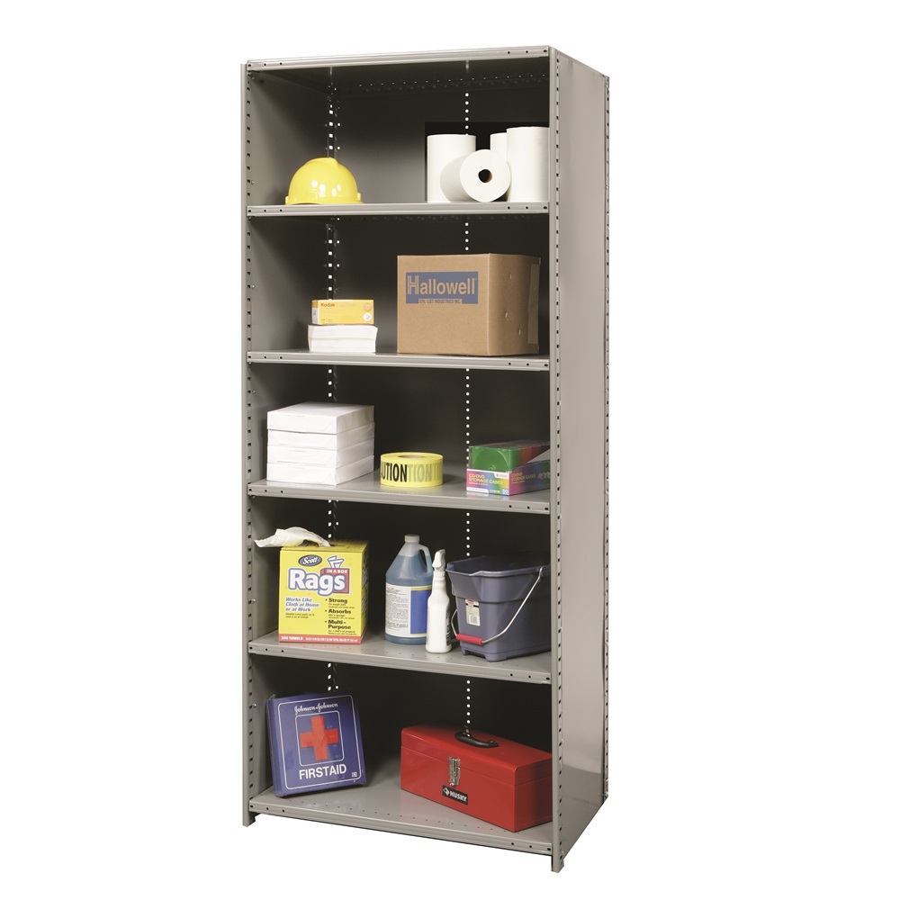 Closed Shelving Starter Unit, Medium Duty, 6 Shelf, Hallowell, Shelves ...