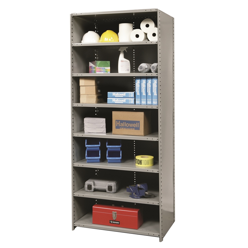 Closed Shelving Starter Unit, Medium Duty, 8 Shelf, Hallowell, Shelves ...